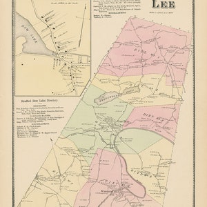 Town of LEE, New Hampshire 1871 Map, Replica or GENUINE ORIGINAL - Etsy