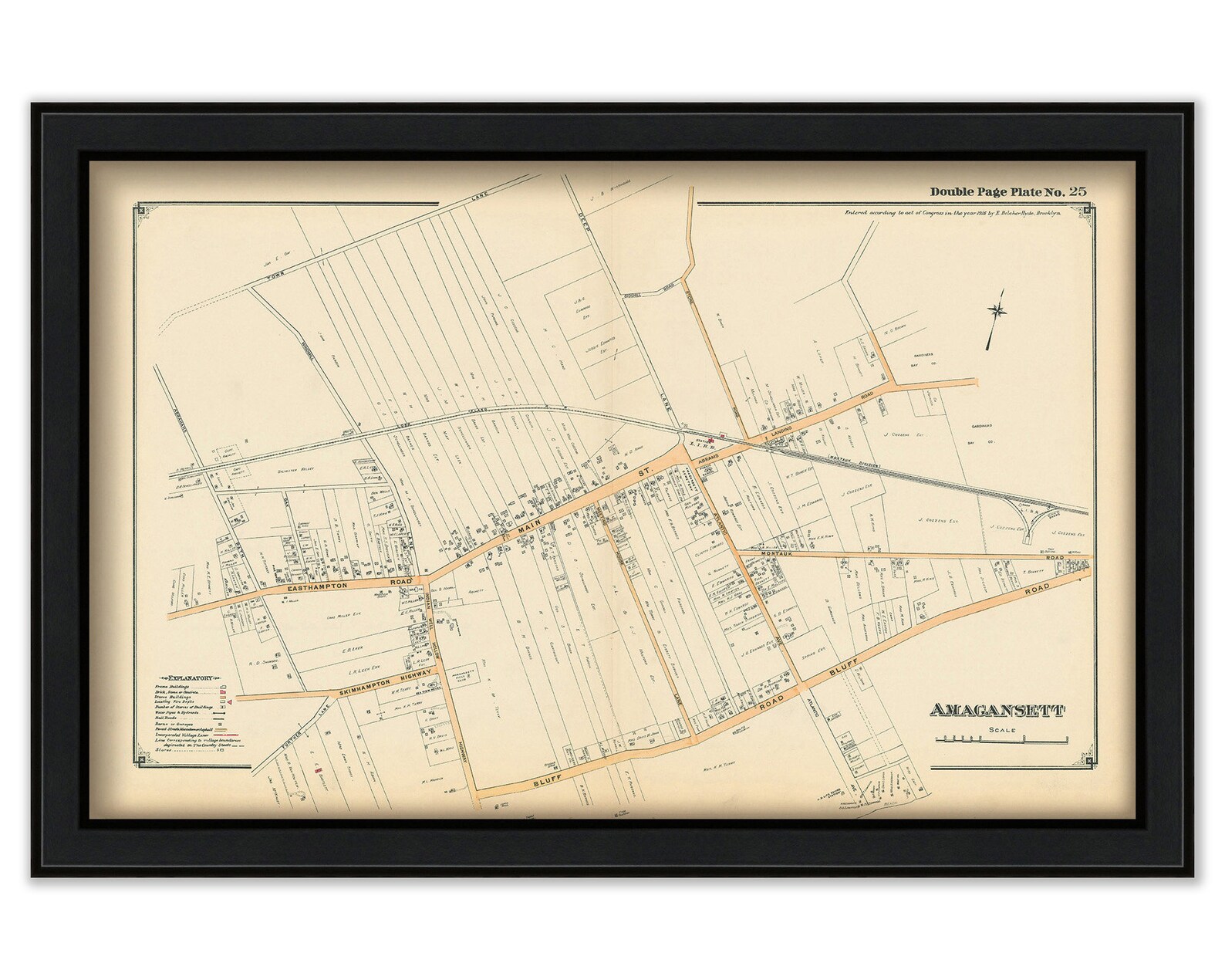 Amagansett Map, East Hampton 1916-SCANNED FROM ORIGINAL- 0059 - Etsy