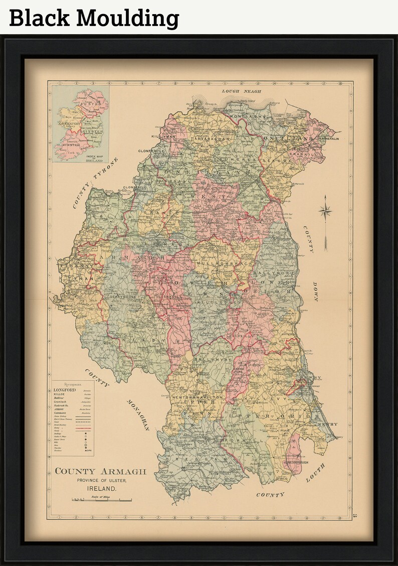 COUNTY ARMAGH Ireland 1901 Map Replica or GENUINE Original - Etsy