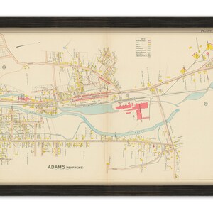 Village of ADAMS, Massachusetts 1904 Map - Replica or Genuine Original ...