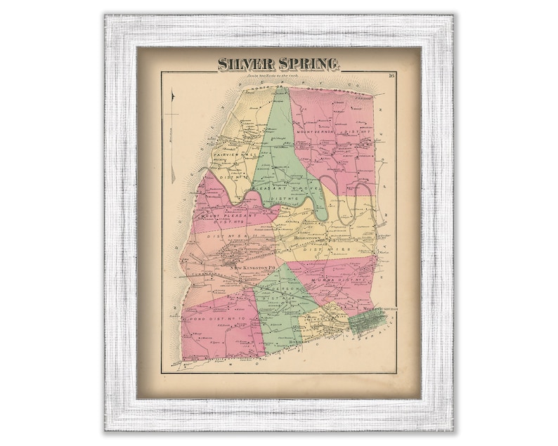 SILVER SPRINGS Pennsylvania 1872 Map Replica or Genuine - Etsy UK