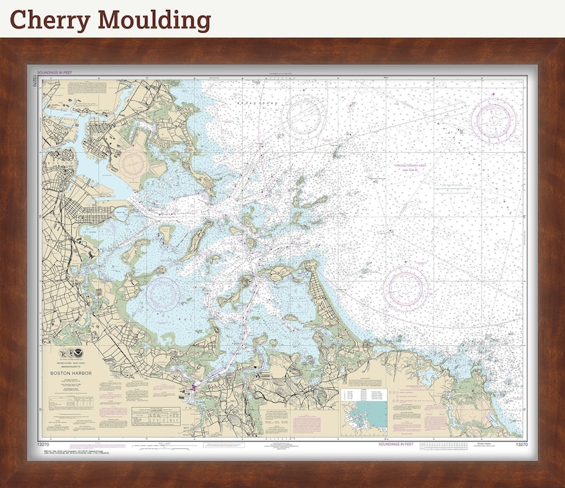 BOSTON HARBOR, Massachusetts - Nautical Chart 2018 - Etsy