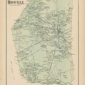 HOWELL, New Jersey 1873 Map - Replica or Genuine ORIGINAL - Etsy