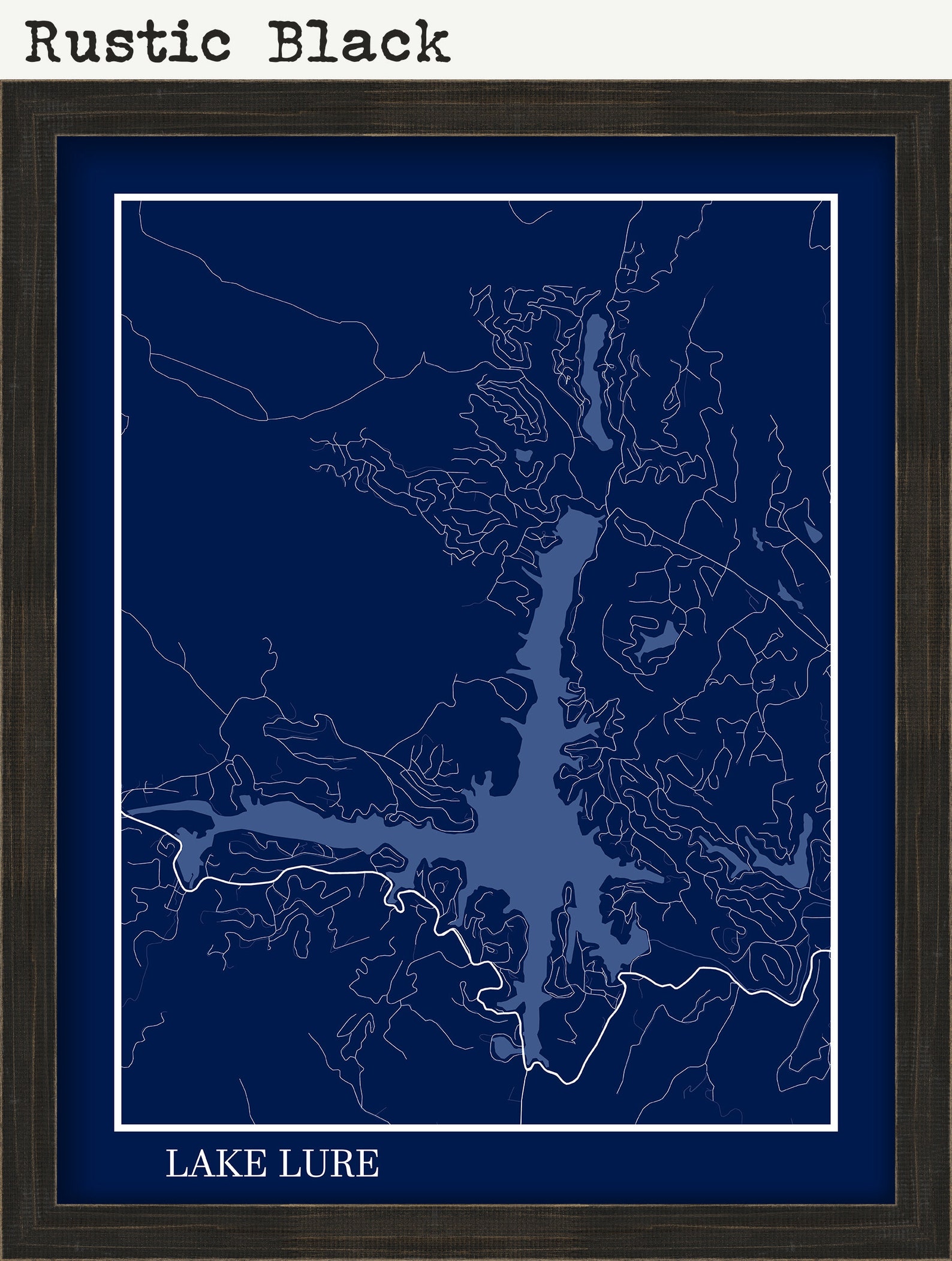 LAKE LURE North Carolina Contemporary Map Poster Blueprint - Etsy