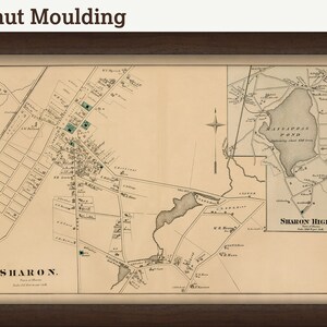 Village of SHARON, Massachusetts 1876 Map - Replica or GENUINE ORIGINAL ...