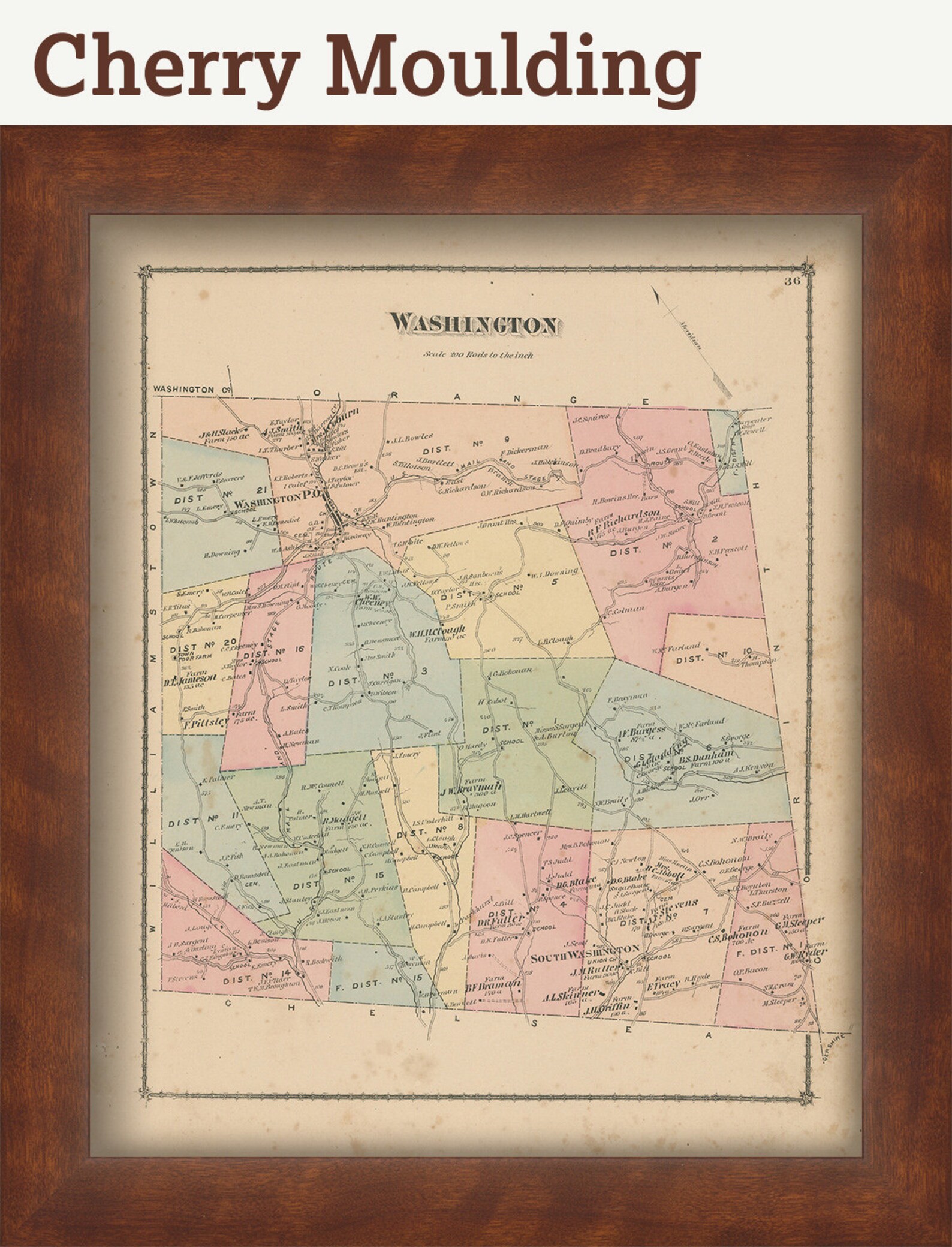WASHINGTON, Vermont 1877 Map - Replica or Genuine ORIGINAL - Etsy