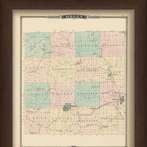 GREEN COUNTY, Wisconsin 1878 Map, Replica or Genuine Original - Etsy