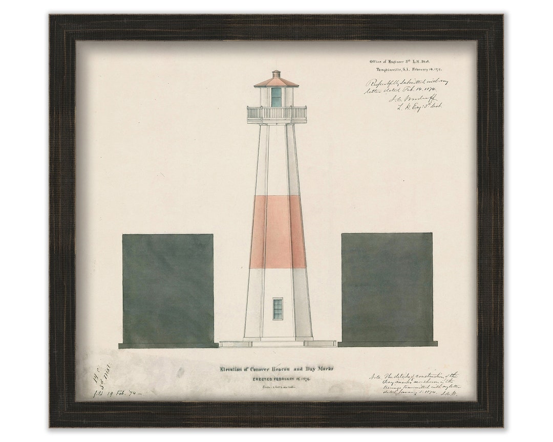 CONOVER BEACON LIGHTHOUSE, New Jersey - Drawing and Plan of the ...