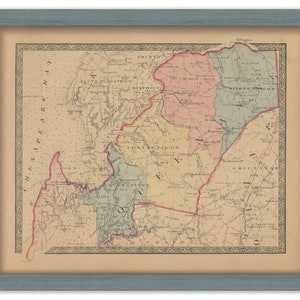 QUEEN ANNE COUNTY, Maryland 1866 Map, Replica or Genuine Original - Etsy