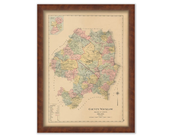 COUNTY WICKLOW Ireland 1901 Map Replica or GENUINE Original - Etsy