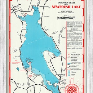 NEWFOUND LAKE, New Hampshire 1961 Nautical Chart - Etsy
