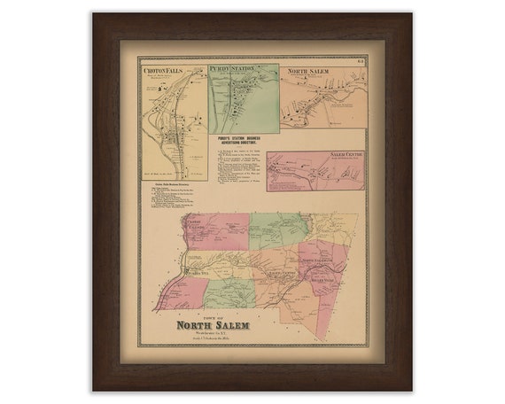 Town of NORTH SALEM New York 1868 Map | Etsy