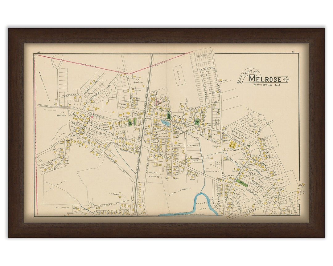 MELROSE CENTER, Massachusetts 1889 Map - Replica or Genuine ORIGINAL - Etsy