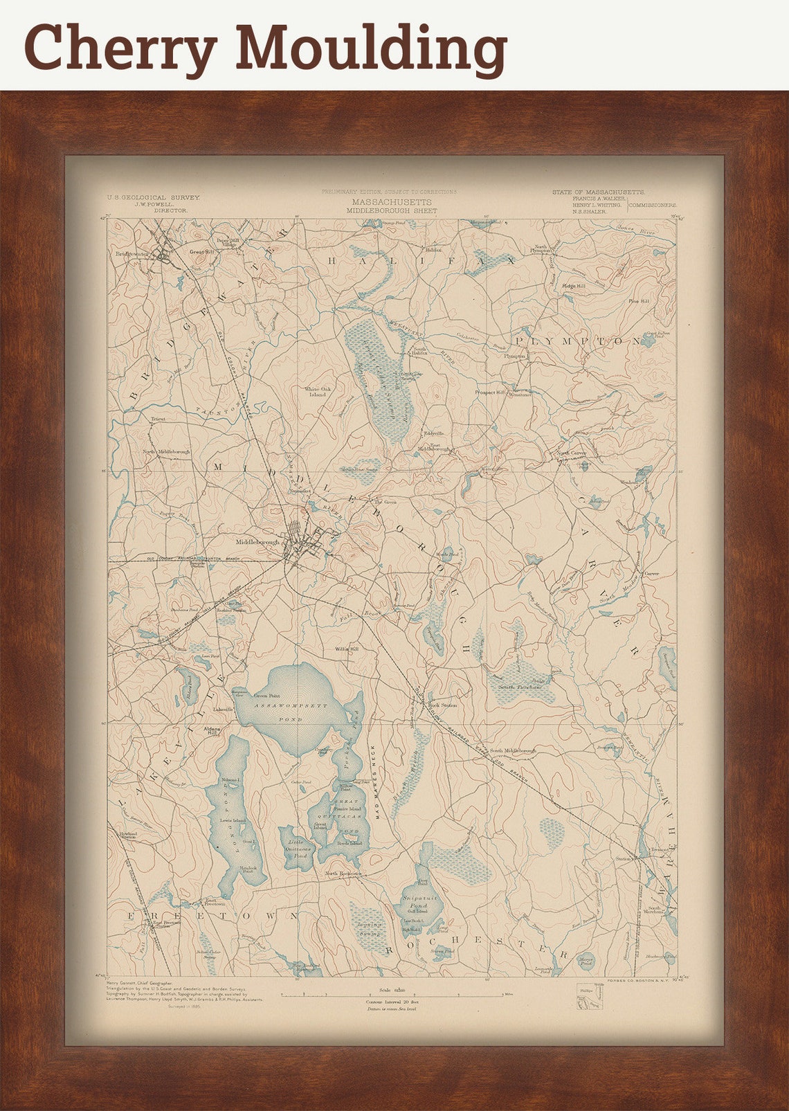 MIDDLEBOROUGH LAKEVILLE and BRIDGEWATER Massachusetts 1890 | Etsy