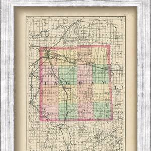INGHAM COUNTY, Michigan 1873 Map - Replica or Genuine Original - Etsy