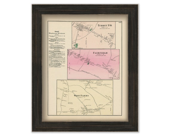 Villages of HOWELL New Jersey 1873 Map Replica or Genuine | Etsy