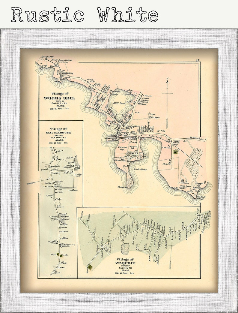 Villages of Woods Hole, East Falmouth and Waquoit, Massachusetts 1880 ...