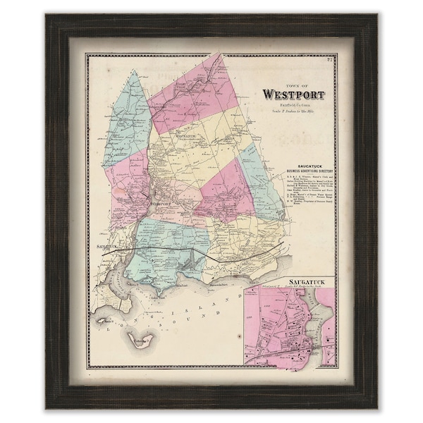 Map of Westport Ct - Etsy