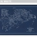 Wellesley, Massachusetts - Survey Map From 1940 - Blue Print Version ...