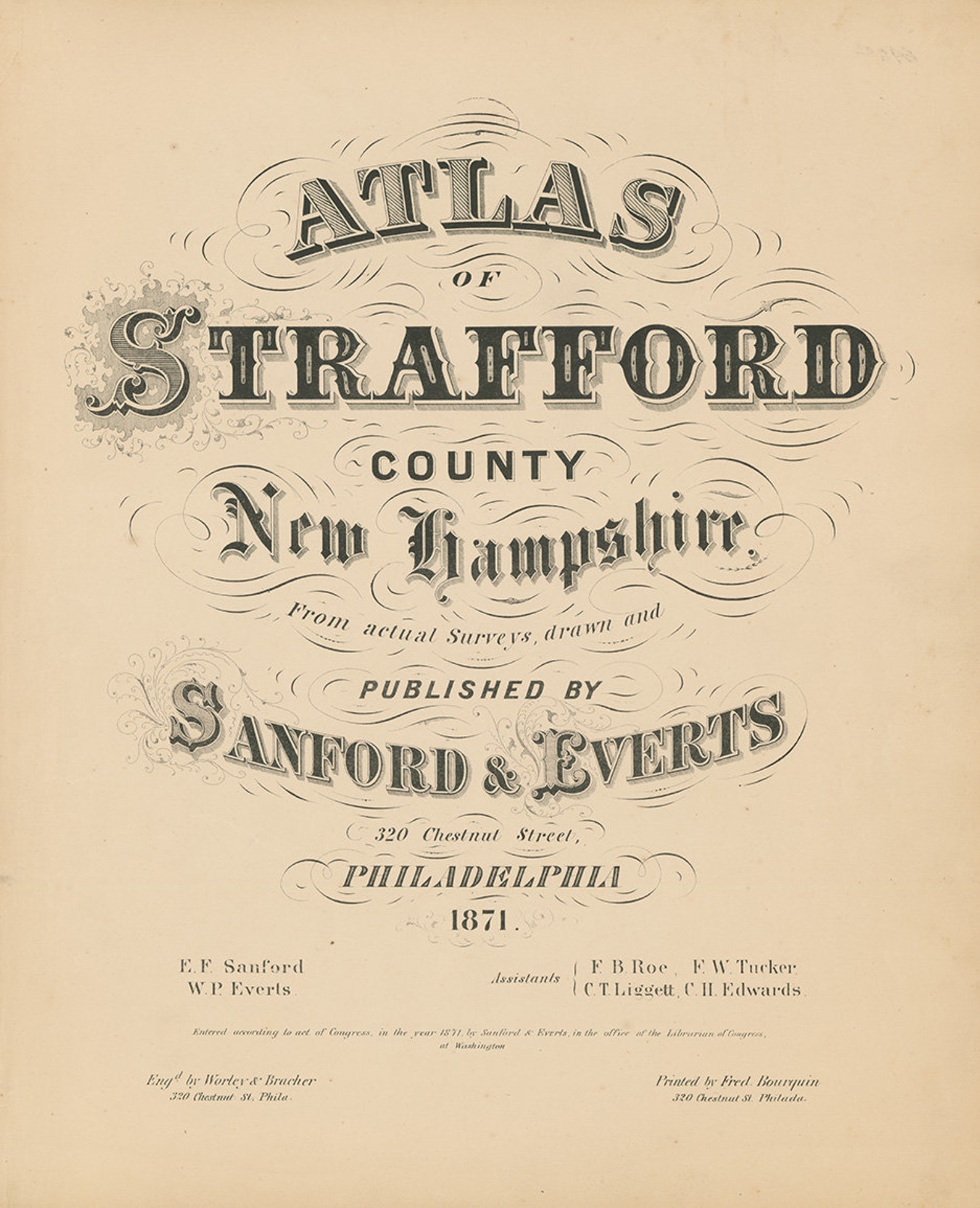 Village of FARMINGTON New Hampshire 1871 Map Replica or - Etsy