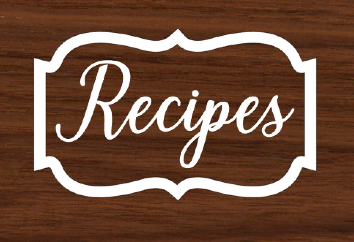 Recipe Cards, Recipe Cards Decal, Decal for Card Box, DIY Home Decor ...