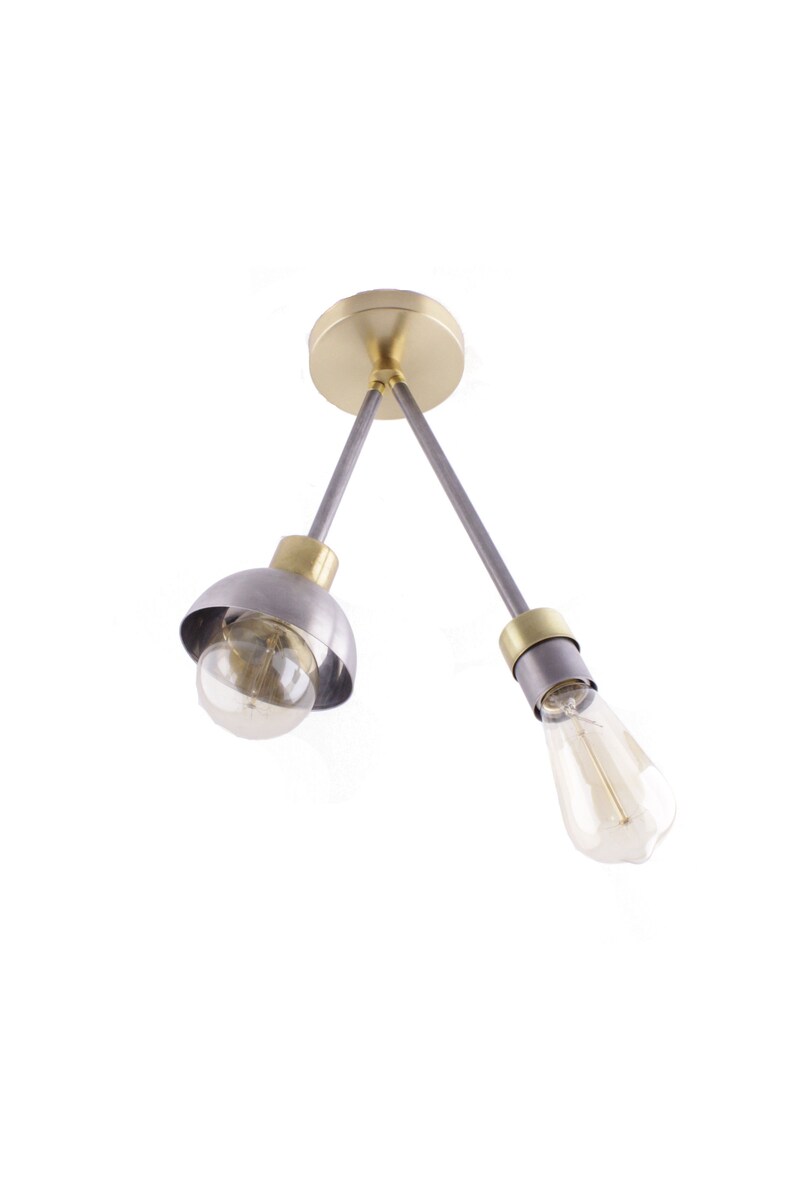 Double Semi Flush Ceiling Light Fixture Metal Rustic - Etsy