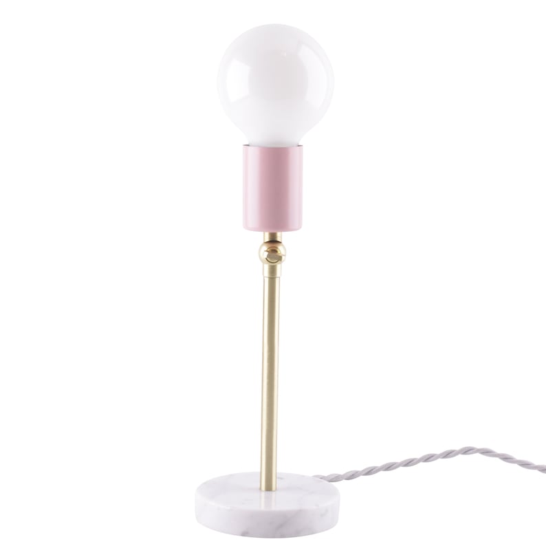 Gold and Blush Pink Modern Bedside Lamp Modern Lighting - Etsy