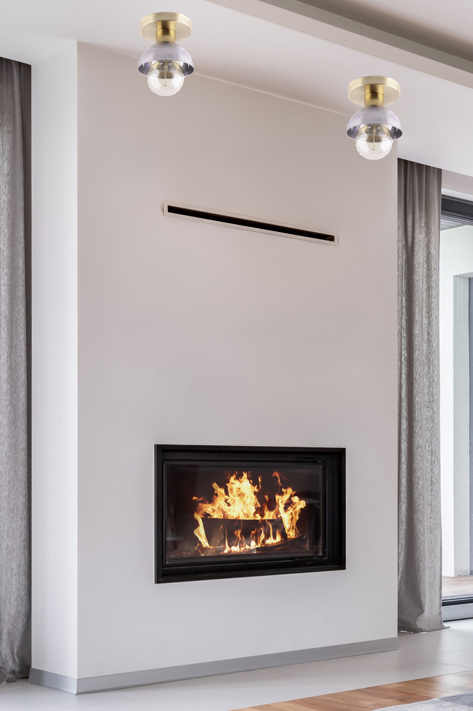 Small Flush Mount Ceiling Light Mixed Metal Rustic Lighting - Etsy