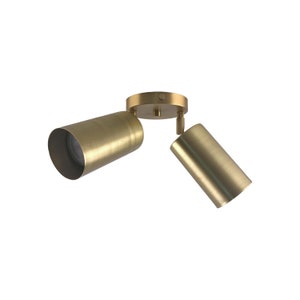 Modern Double Ceiling Spotlight: Brushed Brass Adjustable Fixture - Etsy