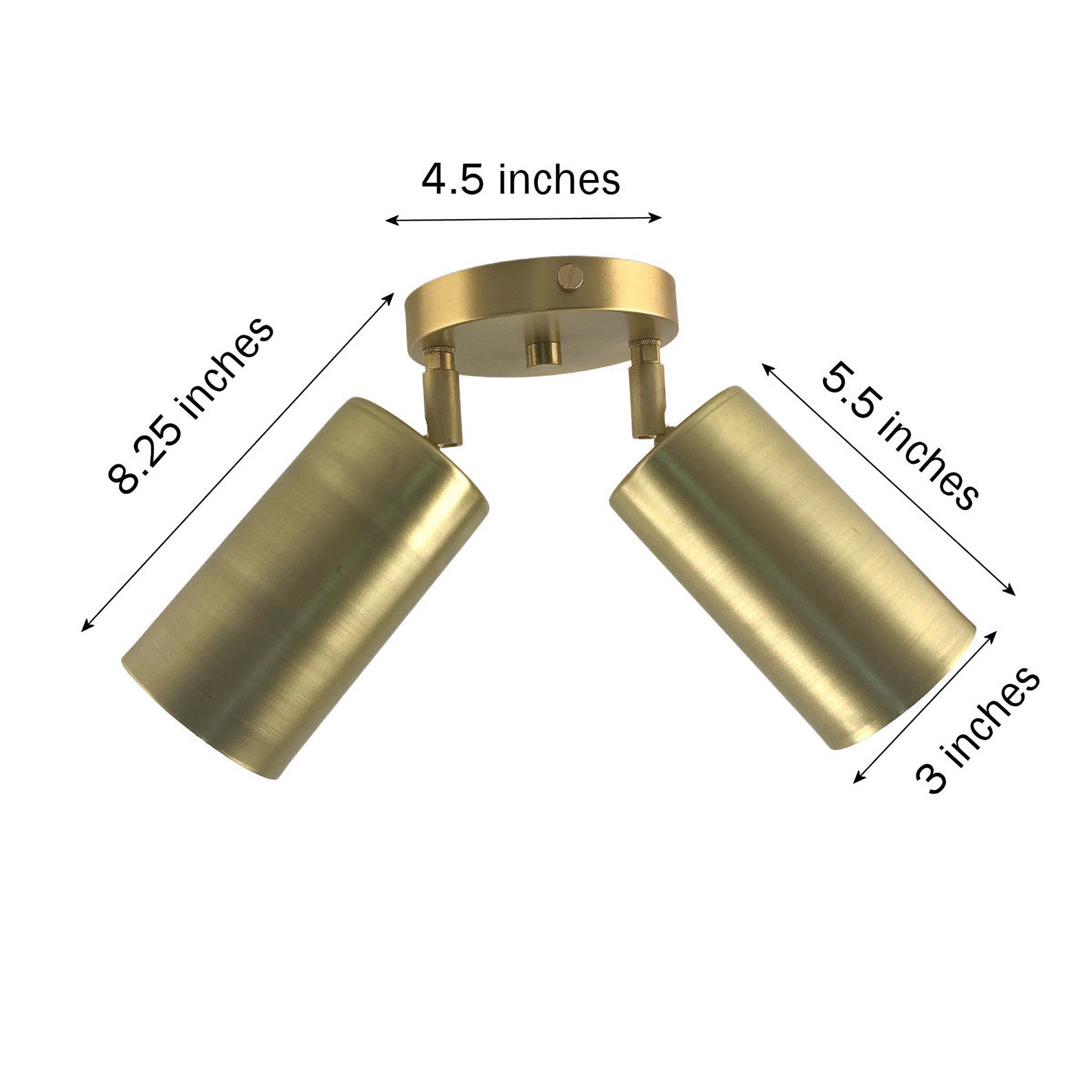 Modern Double Ceiling Spotlight: Brushed Brass Adjustable Fixture - Etsy