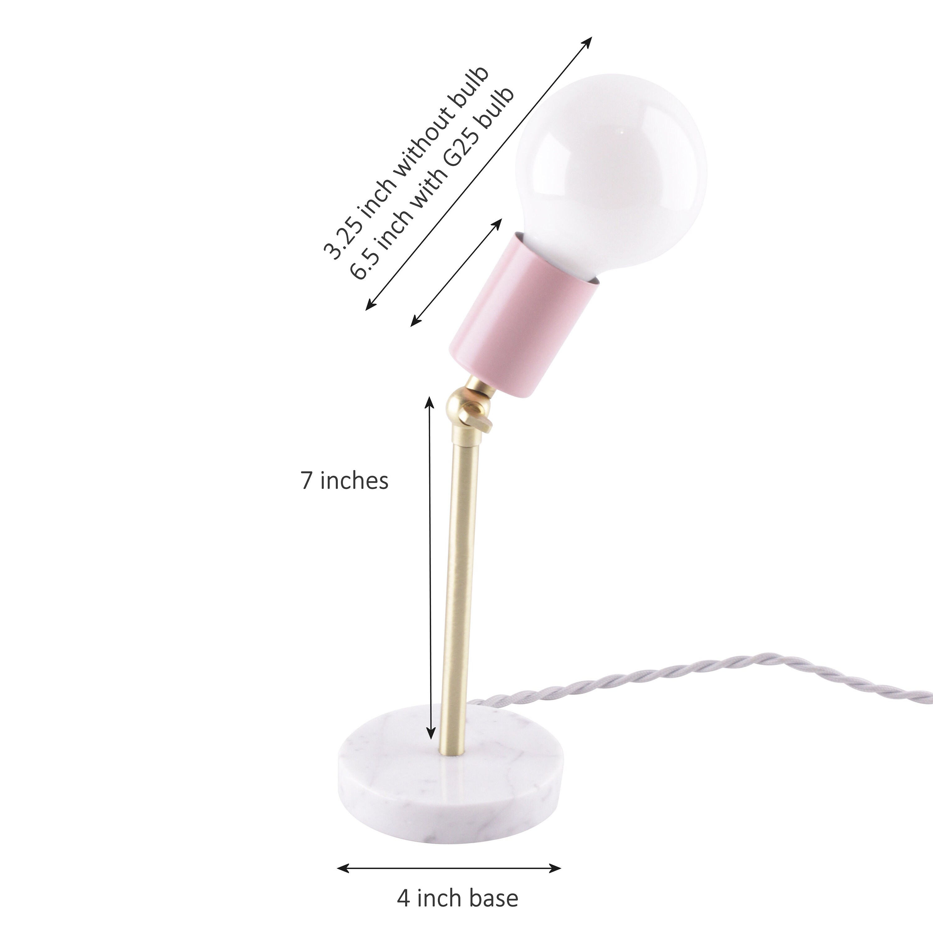 Gold and Blush Pink Modern Bedside Lamp Modern Lighting - Etsy