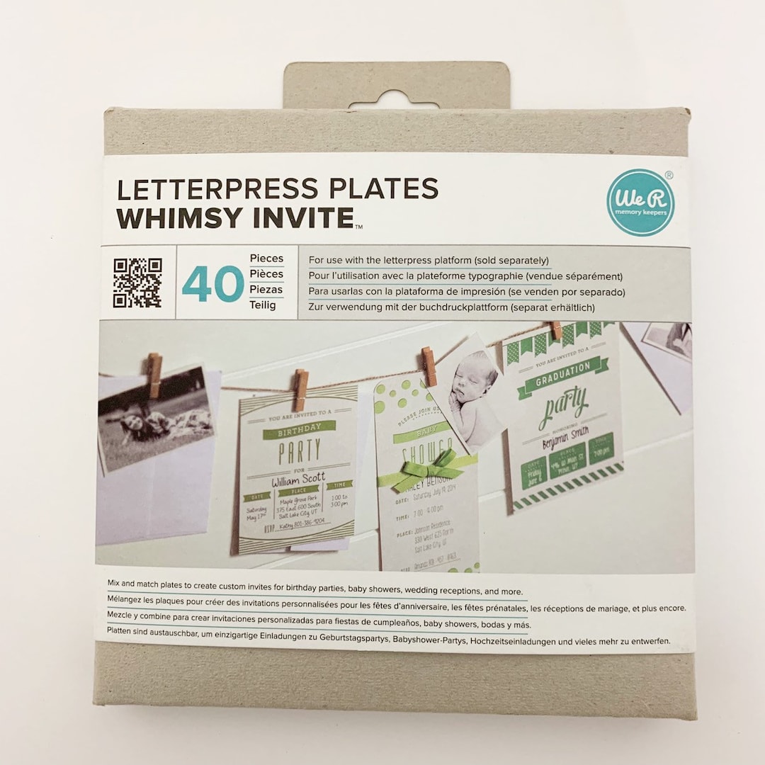 We R Memory Keepers Whimsy Invite Letterpress Plates - Etsy