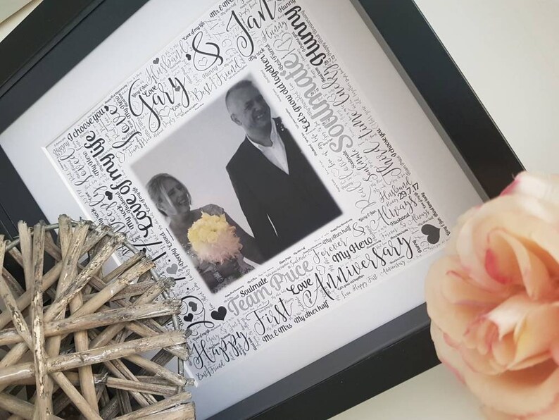 Personalised Word Art Print & Photo Box Frame, Birthday, Friend, Sister ...