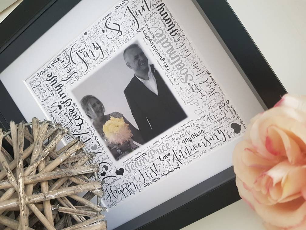 Personalised Word Art Print & Photo Box Frame, Birthday, Friend, Sister ...