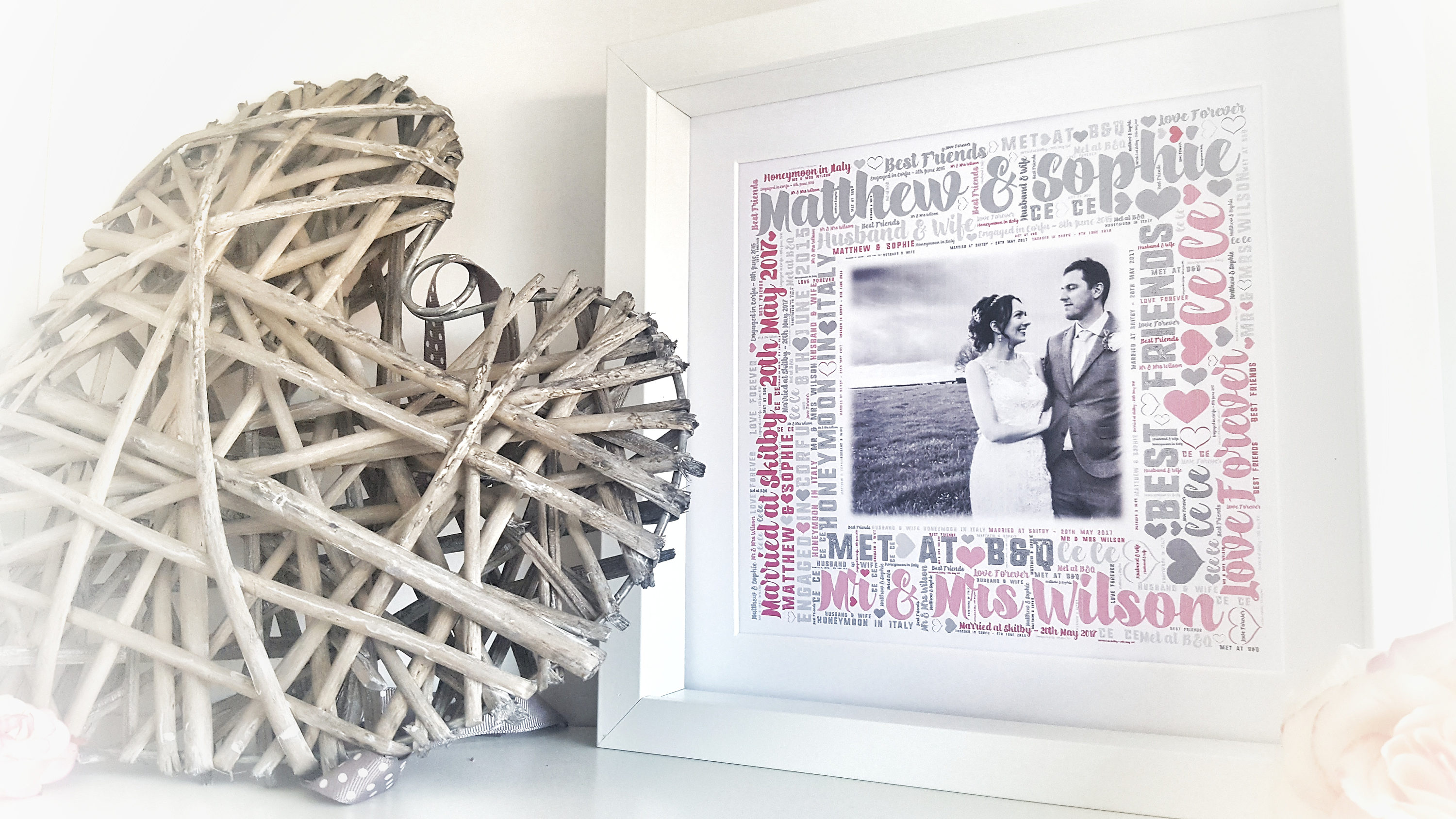 Personalised Word Art Print & Photo Box Frame, Birthday, Friend, Sister ...