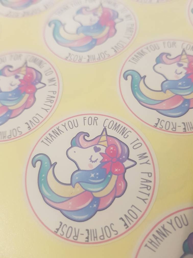 Party Favour Personalised Round Gloss Sweet Cone Stickers - Etsy Ireland