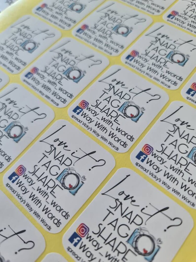 Snap Tag Share Instagram Facebook Business Stickers - Etsy