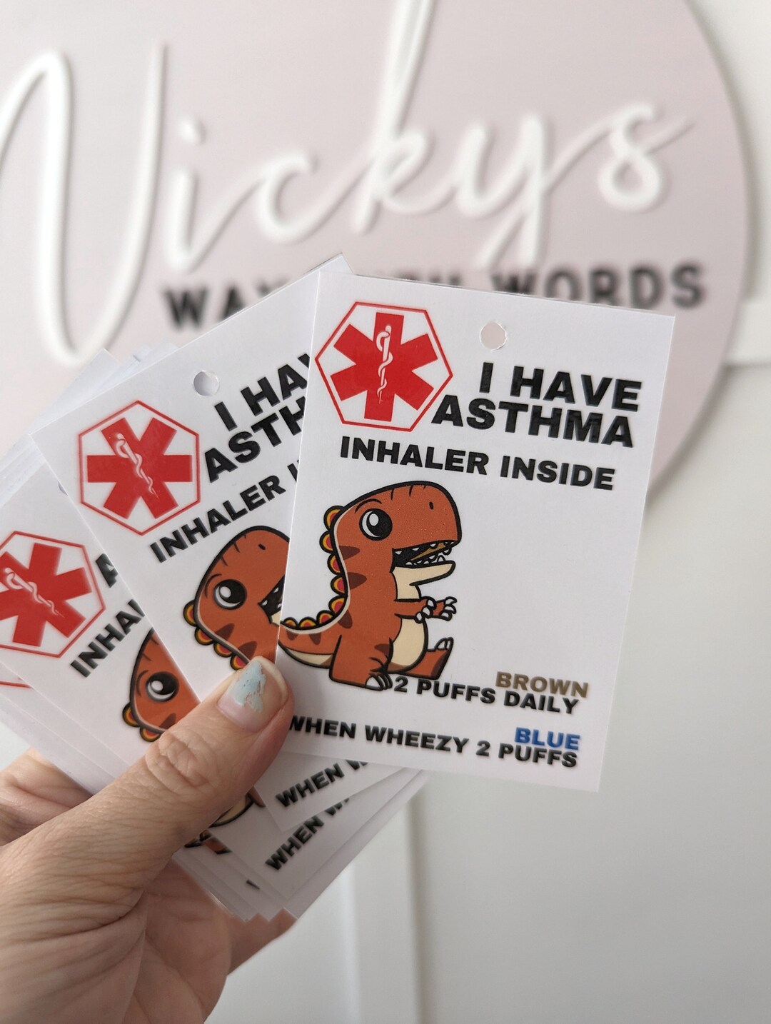 Asthma Bag Tag, Warning Card - Etsy UK