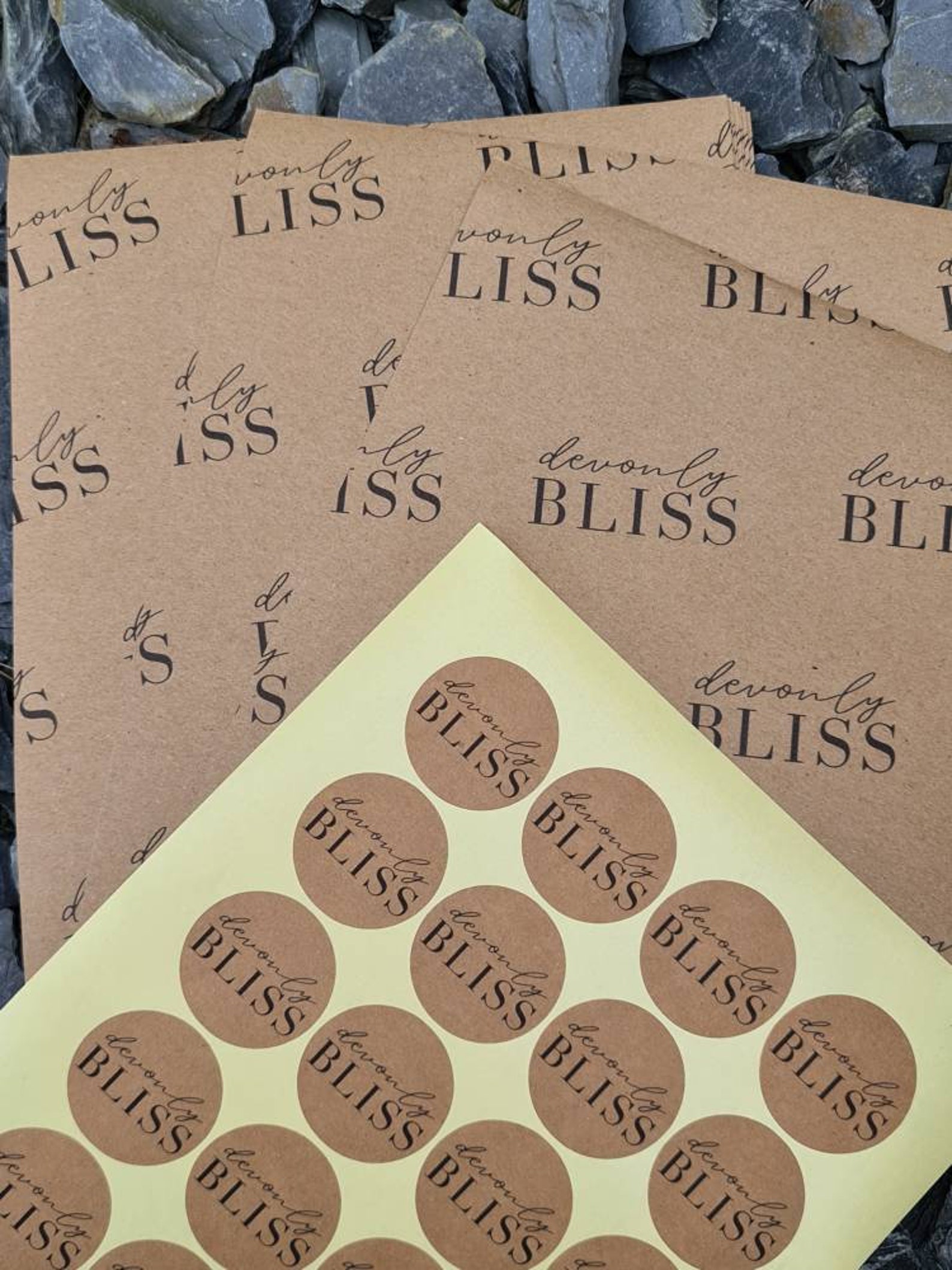 Kraft Eco Rustic Stickers Logo Circular Stickers Labels | Etsy