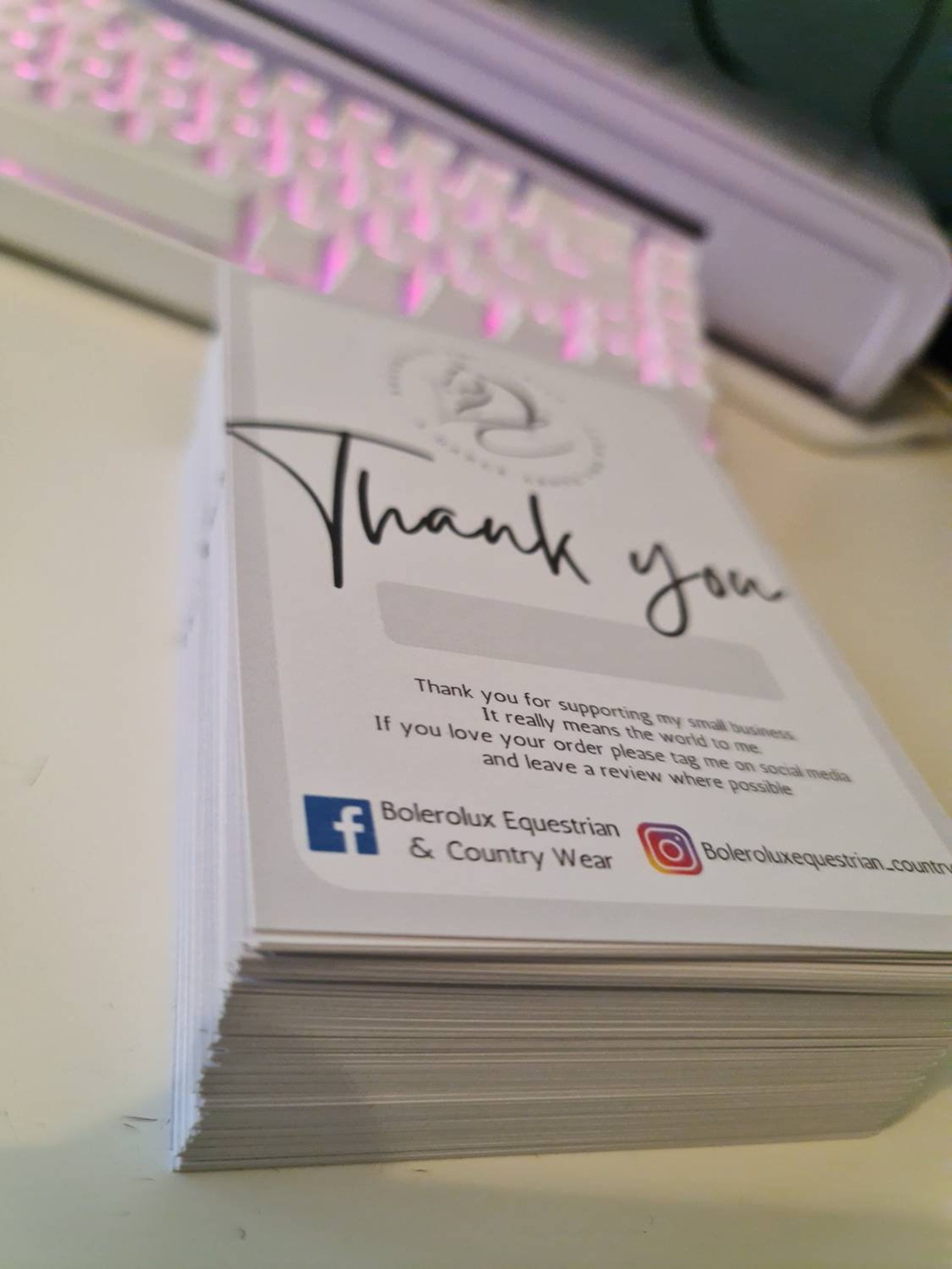 Thank You Card, Business Card With Logo A6 - Etsy UK