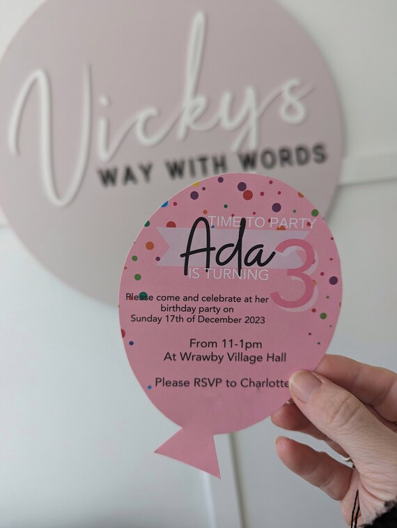 Balloon Shaped Invitations