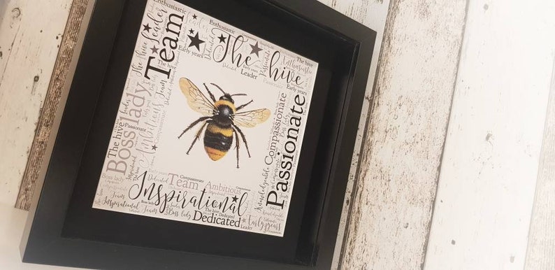 Personalised Word Art Print & Photo Box Frame, Birthday, Friend, Sister ...