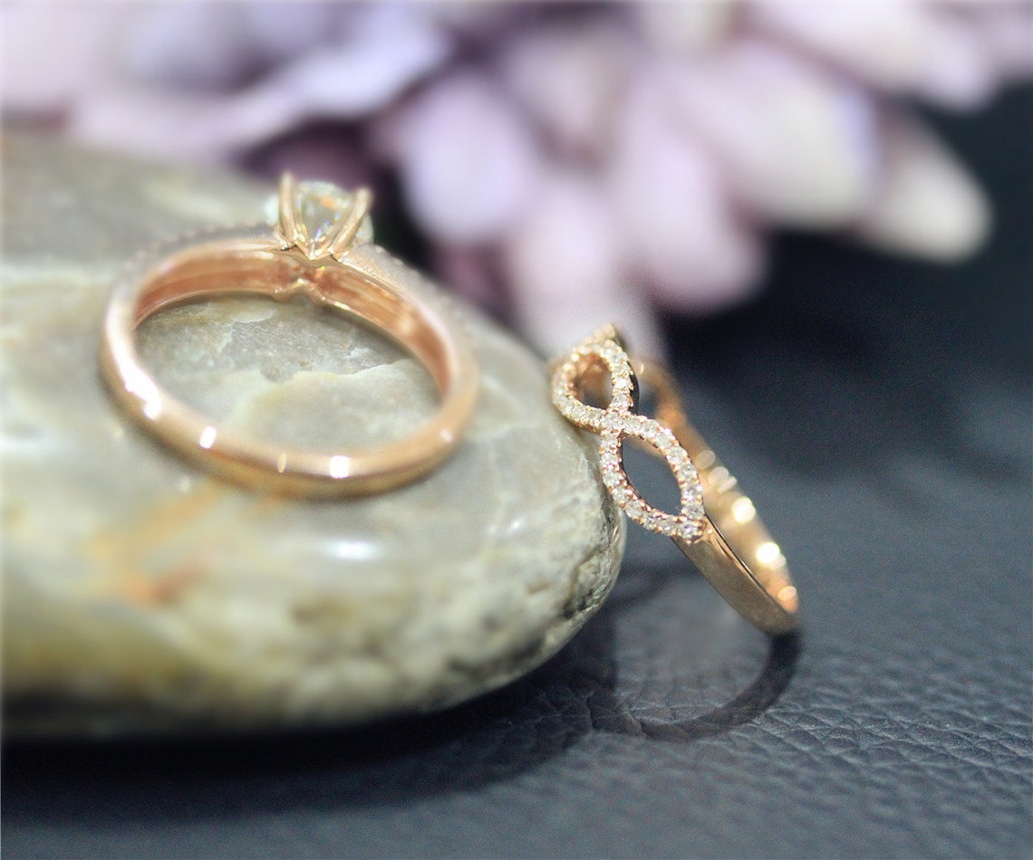 Perfect Bridal Set Charles & Colvard Moissanite Ring Set - Etsy