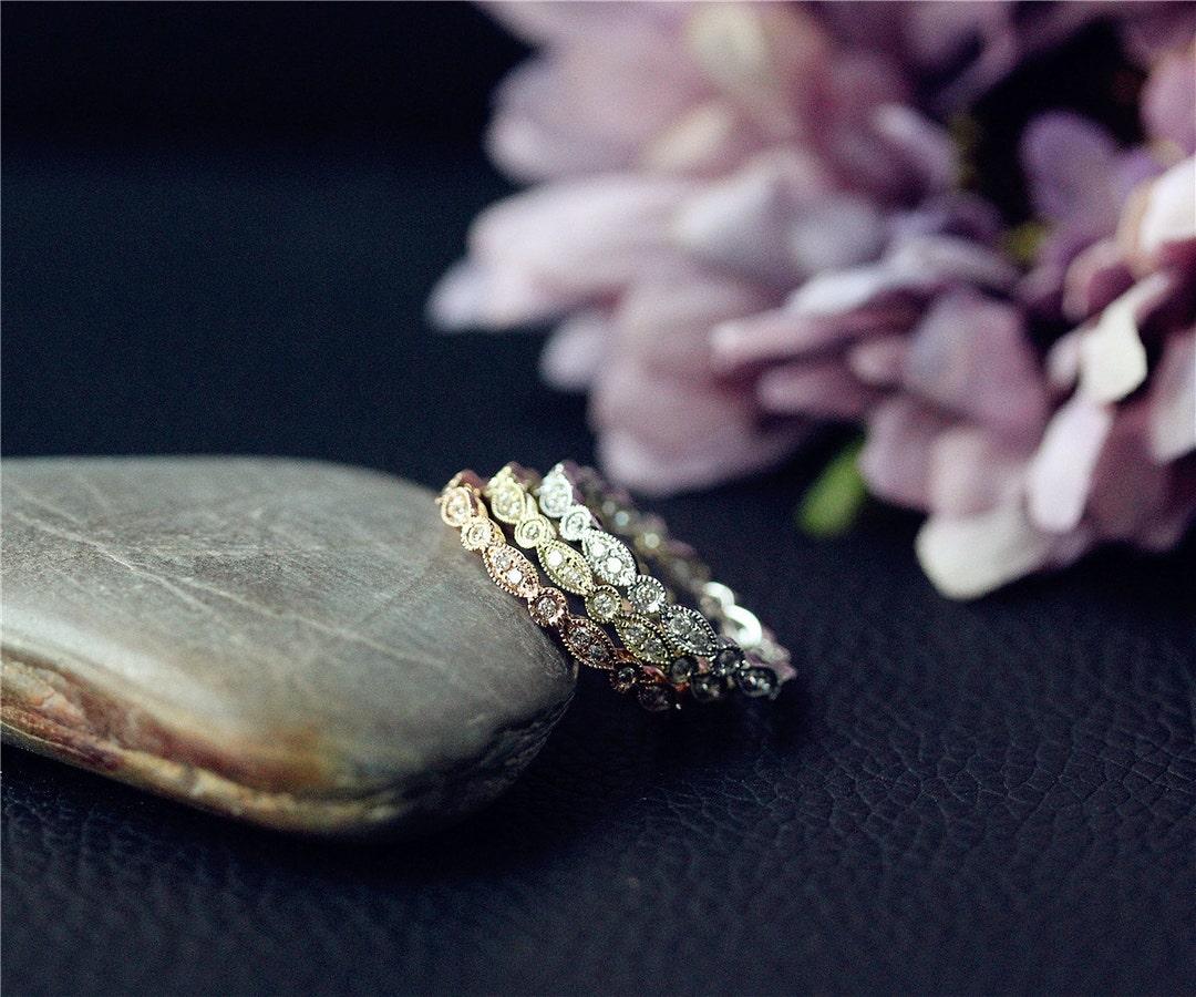 Three Colors to Choose Wedding Ring Natural Diamonds Wedding Band ...
