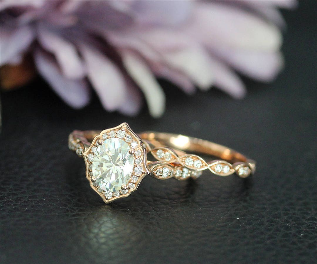 Perfert Ring Set, Forever Classic Oval Moissanite Ring, 2.1 Ctw ...