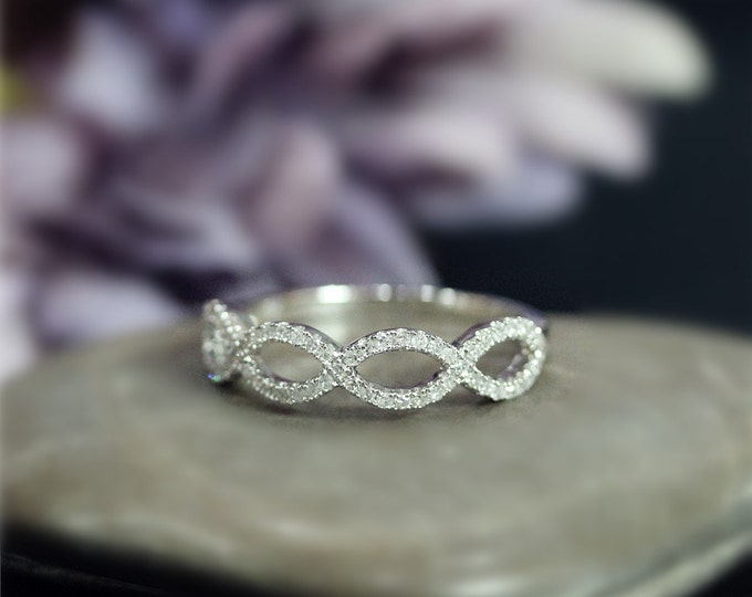 Loop Style Half Eternity Diamond Wedding Ring Matching Band Wedding ...