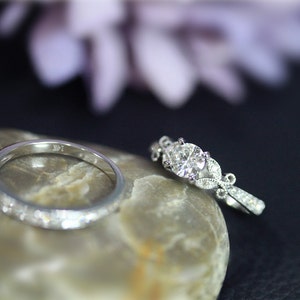 2 Rings Set! Charles & Colvard Round Forever Classic Moissanite Ring ...
