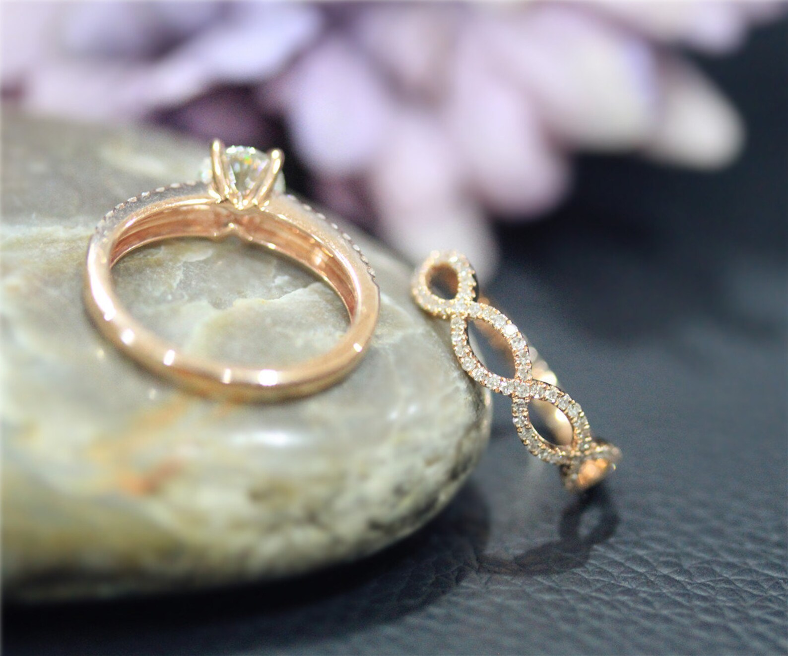 Perfect Bridal Set Charles & Colvard Moissanite Ring Set - Etsy