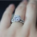 7mm Charles & Colvard Round Moissanite Ring Set Diamond Accent Solid ...