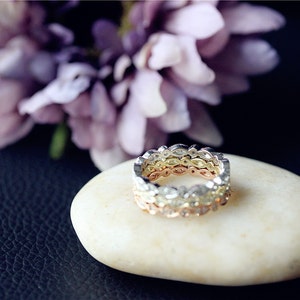 Three Colors to Choose Wedding Ring Natural Diamonds Wedding Band ...